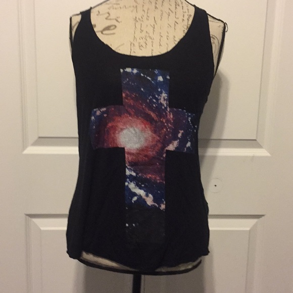 AKIRA | Tops | Akira Cross Black Tank Top | Poshmark